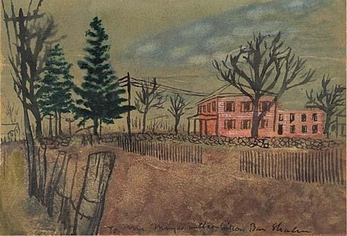 Ben Shahn | Landscape with a Red House | MutualArt