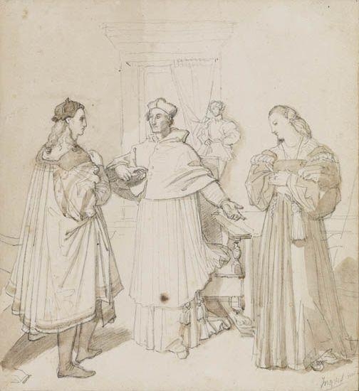 Jean-Auguste-Dominique Ingres | The Betrothal of Raphael and the Niece ...