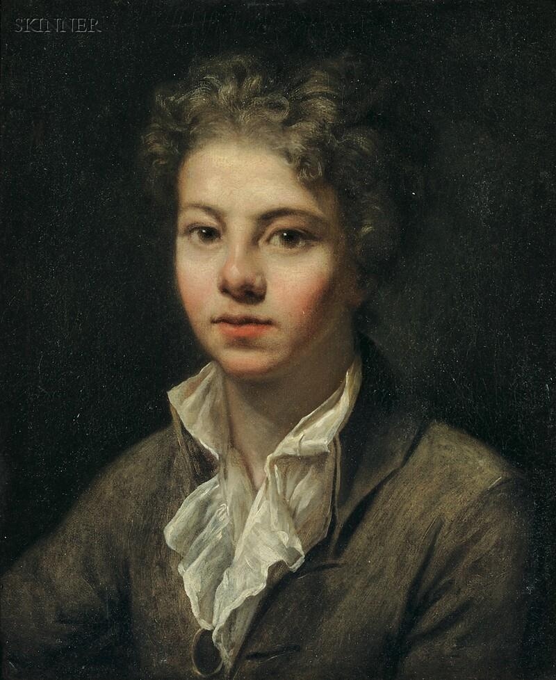 Jean-Baptiste Greuze | Girl wearing a laurel crown | MutualArt