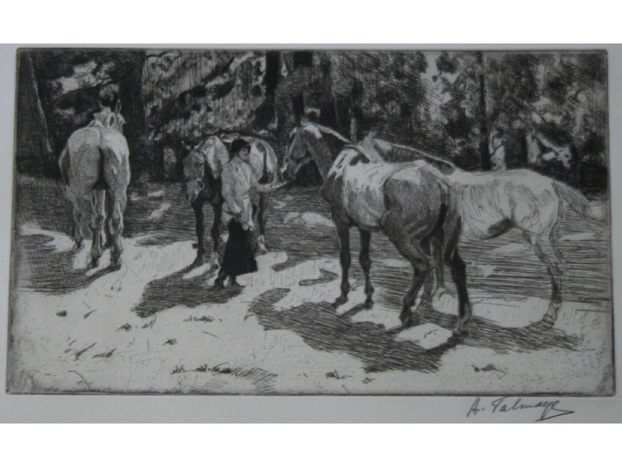 Algernon Talmage | FEEDING THE HORSES | MutualArt