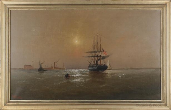 Alexander Stuart | An American frigate off the Delaware coast | MutualArt