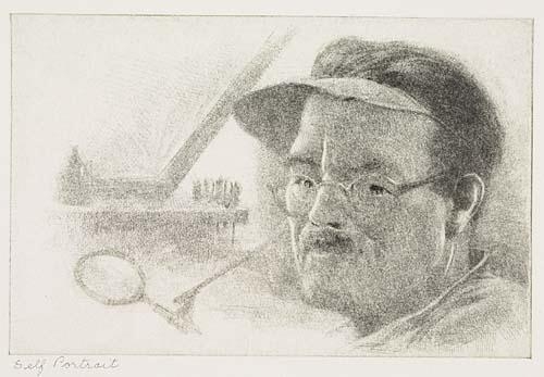 Martin Lewis | Self Portrait with Etching Equipment (Circa 1953 ...