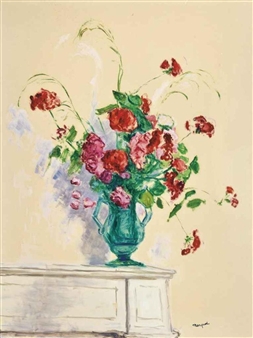 Albert Marquet | Bouquet dans un vase de verre, Alger (1944 - 1945) | MutualArt