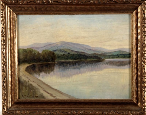 Benjamin Tupper Newman | a country road curving around a mountain lake ...