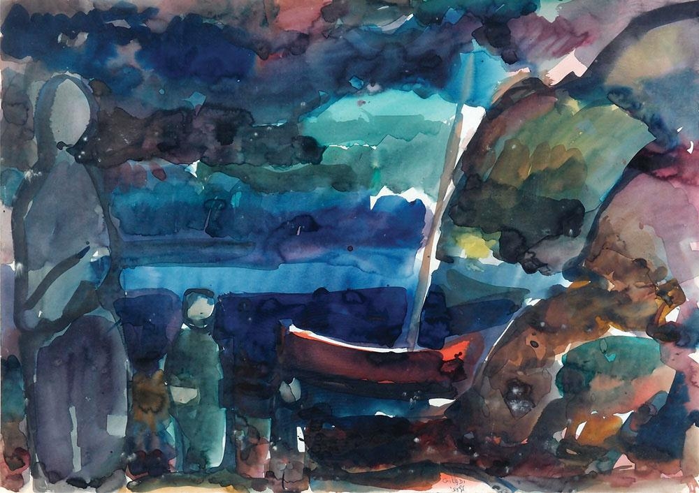 Aharon Giladi | Family next to a boat | MutualArt