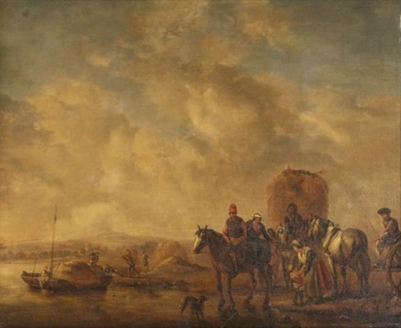 Johannes Lingelbach | River Landscape with Peasant | MutualArt