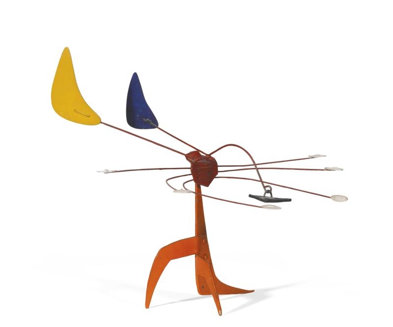 Alexander Calder | Red Mushroom, White Dot, Yellow Triangle on Black ...