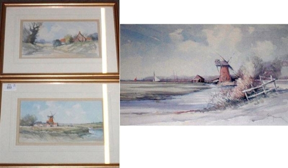 Jason Partner | 3 works: Cley Mill from the Marshes; The Cottage ...