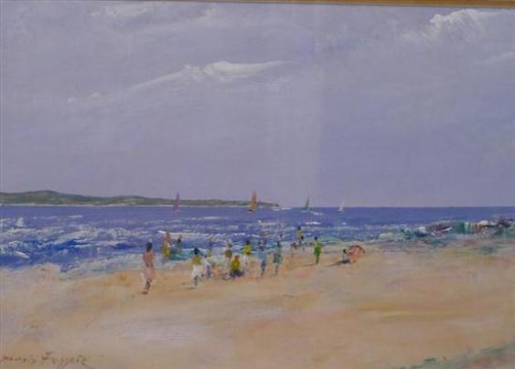 Donald Hamilton Fraser | Beach Scene With Sail Boats | MutualArt