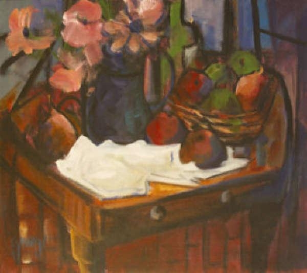 George Dunne | Still life with fruit and flowers | MutualArt