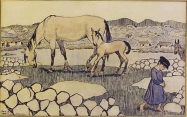 Jack B. Yeats | Connemara Mare And Foal | MutualArt