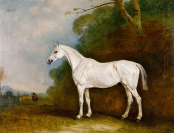 John Ferneley I | Portrait of a Grey Colt in a Landscape (1852) | MutualArt
