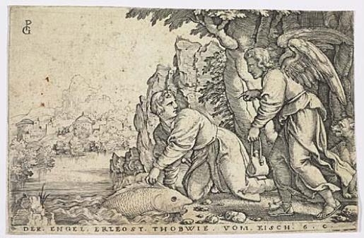 Georg Pencz | 2 works: Tobias and the Archangel Raphael; Tobias Catches ...