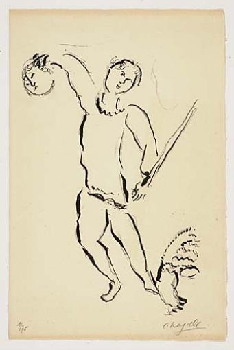 Marc Chagall | David with the Head of Goliath (1956) | MutualArt