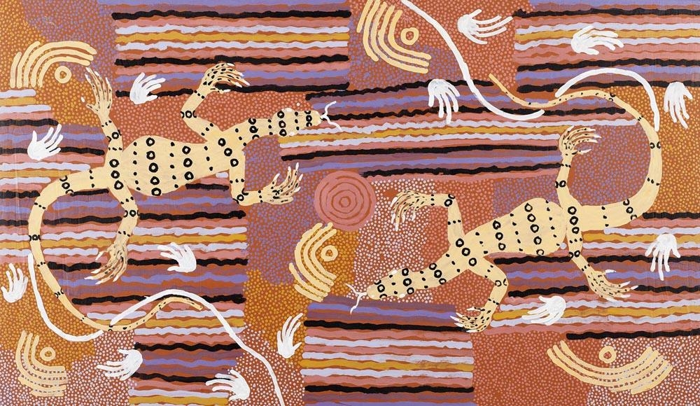 Clifford Possum Tjapaltjarri | Goanna Dreaming at Yaramai (1999 ...