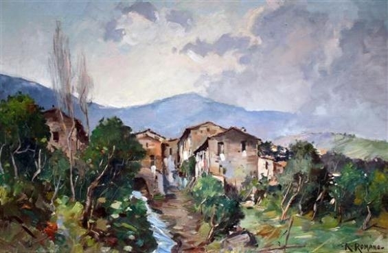 R. Romano | View of an Italian village | MutualArt