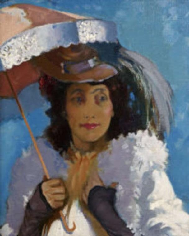 George Collie | Woman with Parasol | MutualArt
