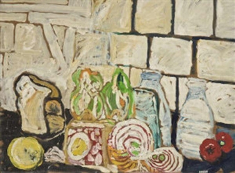 John Randall Bratby | Kitchen still life with sculpture | MutualArt