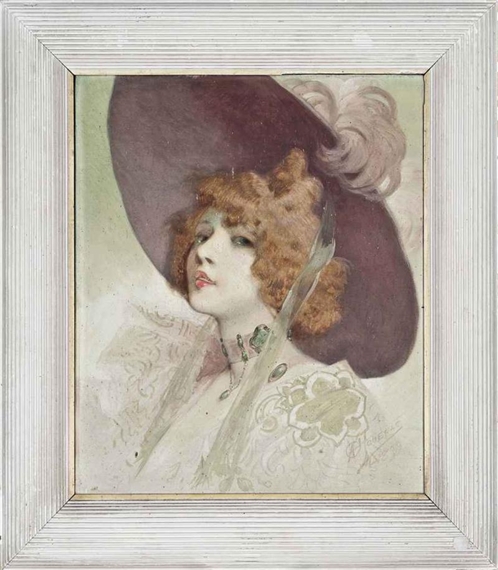 Alfred Choubrac | Portrait de femme au collier d'emeraudes (1899 ...