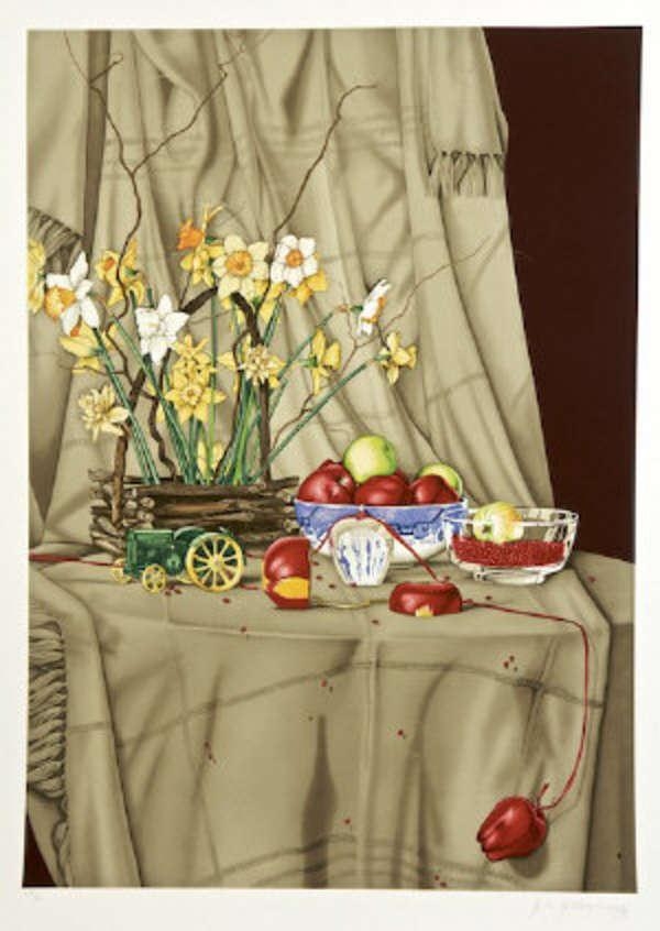 P.S. Gordon | Still Life with Apples and Daffodils (1988) | MutualArt