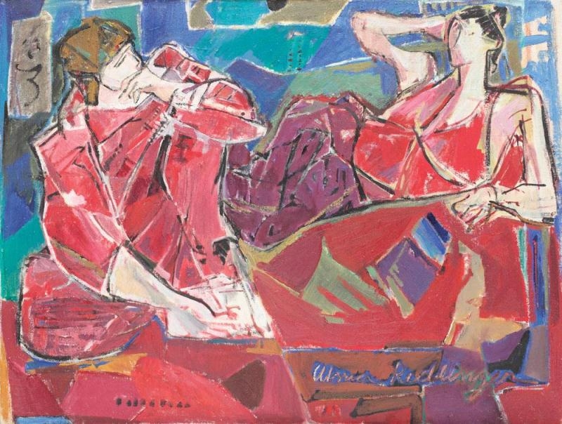 Alma Redlinger | Odalisque in red | MutualArt