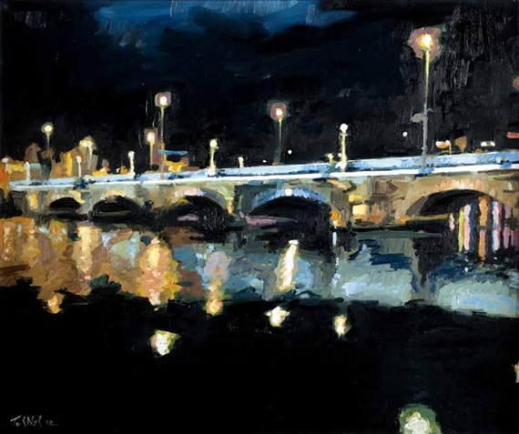 David Turner | QUEEN'S BRIDGE AT NIGHT (2012) | MutualArt