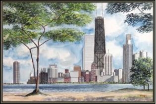 George Yelich | CHICAGO SKYLINE WITH HANCOCK BUILDING | MutualArt
