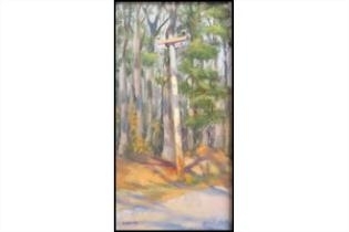 Jayne Bellows | TELEPHONE POLE AMONG TREES | MutualArt