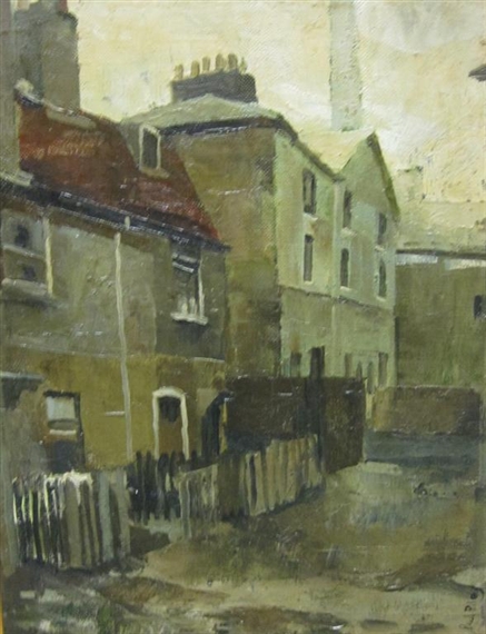Paul Riley | A Street scene with factory Chimney | MutualArt