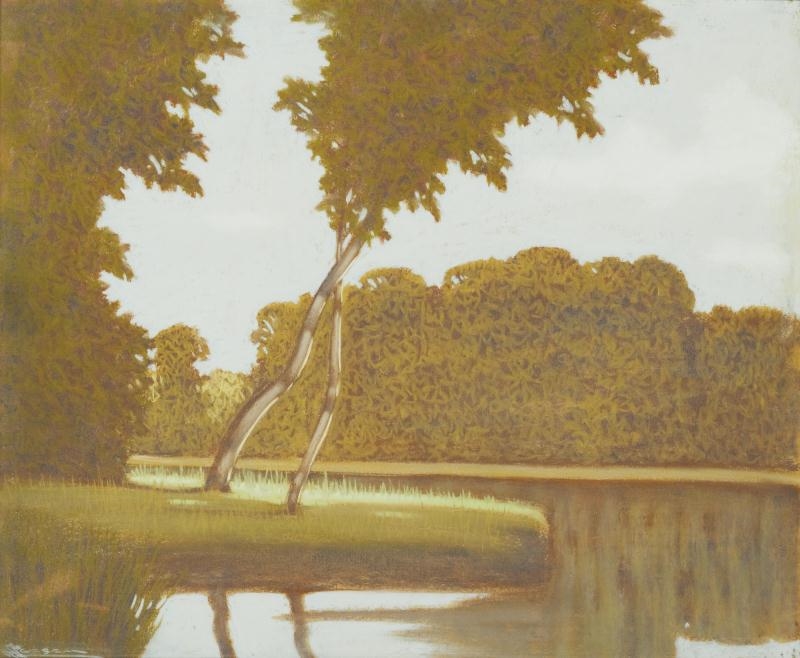 Halfred Tygesen | PAIR OF WORKS: POND REFLECTIONS; RIVER BANK SHADOWS ...
