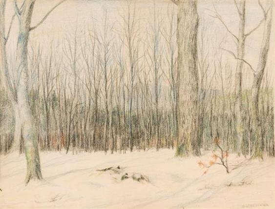 Dwight William Tryon | Untitled (Winter Landscape) (1916) | MutualArt