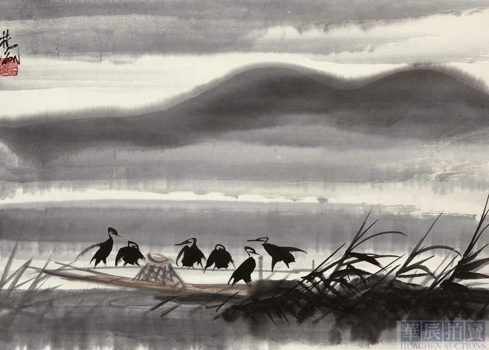 Lin Fengmian | Reeds and Wild Geese | MutualArt