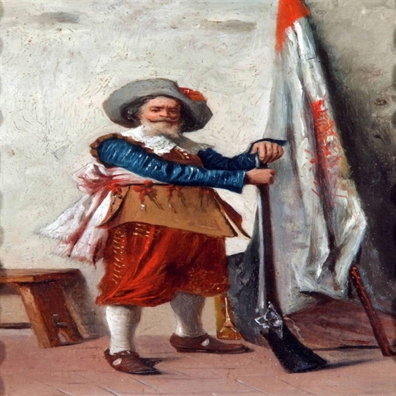 Jean Charles Meissonier | Soldier with Rifle and Flag | MutualArt