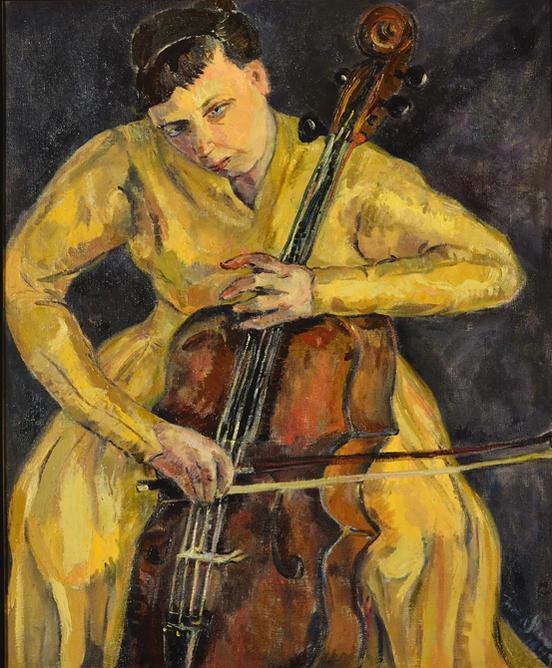 Irma Stern | Portrait Of Vera Poppe Playing The Cello (1943) | MutualArt