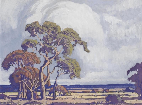 Jacob Hendrik Pierneef | Trees And Storm Clouds On The Veld | MutualArt