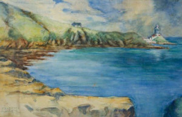Florence Lucey | A Quiet Cove with Lighthouse | MutualArt