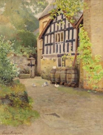 George Cockram | Doves in A Courtyard | MutualArt