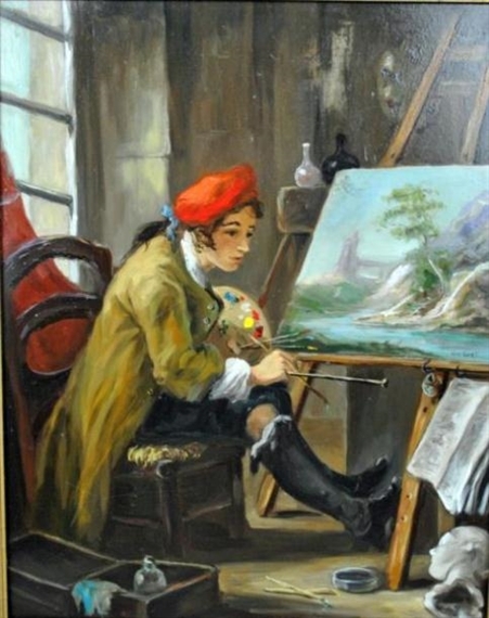 Van Kurt | Artist with his palette and easel | MutualArt