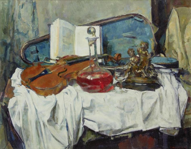 George Weissbort | Still life with violin (1961) | MutualArt
