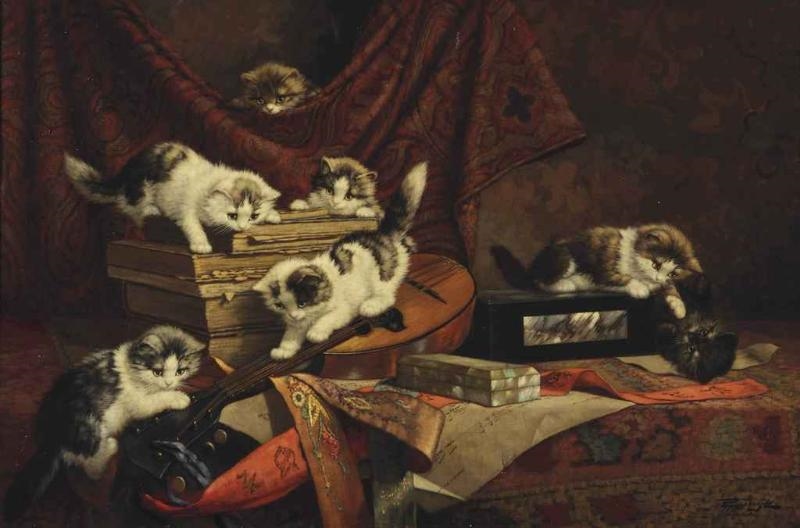 Cornelis Raaphorst | Playing kittens | MutualArt