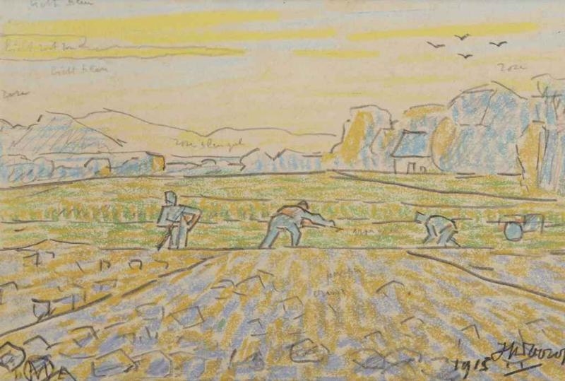 Jan Toorop | Figures in the dunes (1926) | MutualArt