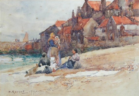 Frank Rousse | Whitby Fisherfolk | MutualArt
