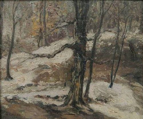 William George Reindel | Wintry Woods (1912) | MutualArt