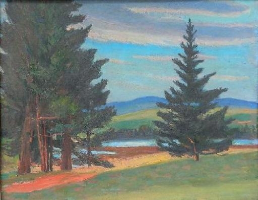 Robert O. Chadeayne | Landscape with Fir Trees | MutualArt