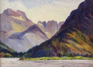 Mary Cable Butler | RIVERSCAPE WITH MOUNTAINS | MutualArt