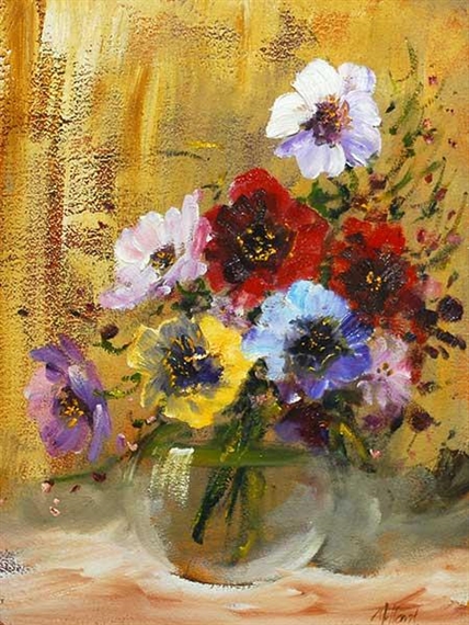 Pieter Millard | Still Life Pansies | MutualArt