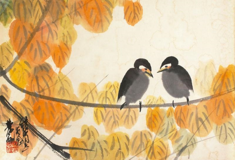 Lin Fengmian | BIRDS AND LEAVES | MutualArt