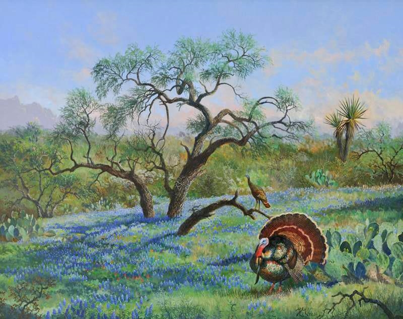 Travis Keese | Turkey in the Bluebonnets | MutualArt