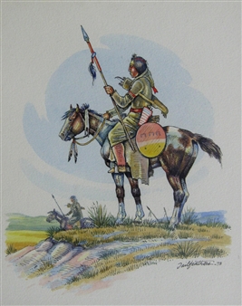 Gerald Tailfeathers | BRAVE ON HORSEBACK (1964) | MutualArt