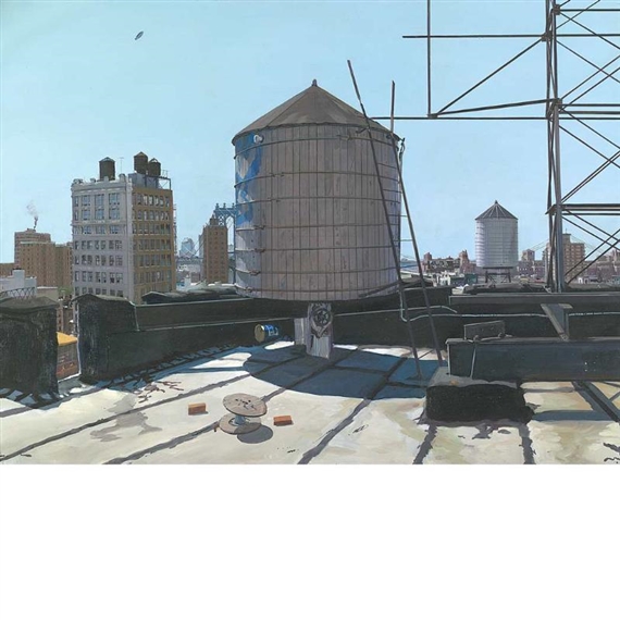 Andrew Lenaghan | Blimp Over Jarmulowsky Building from Adam's Roof ...